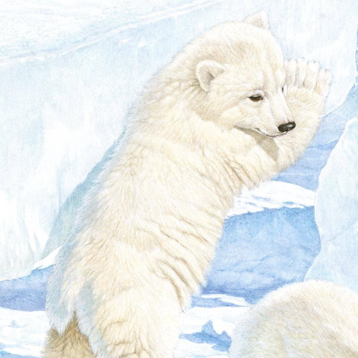 Polar Bear Cubs - Art Print by Glen Loates - The Glen Loates Gallery